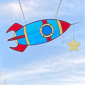 Retro Rocketship Stained Glass Pattern (PDF Pattern) - Etsy