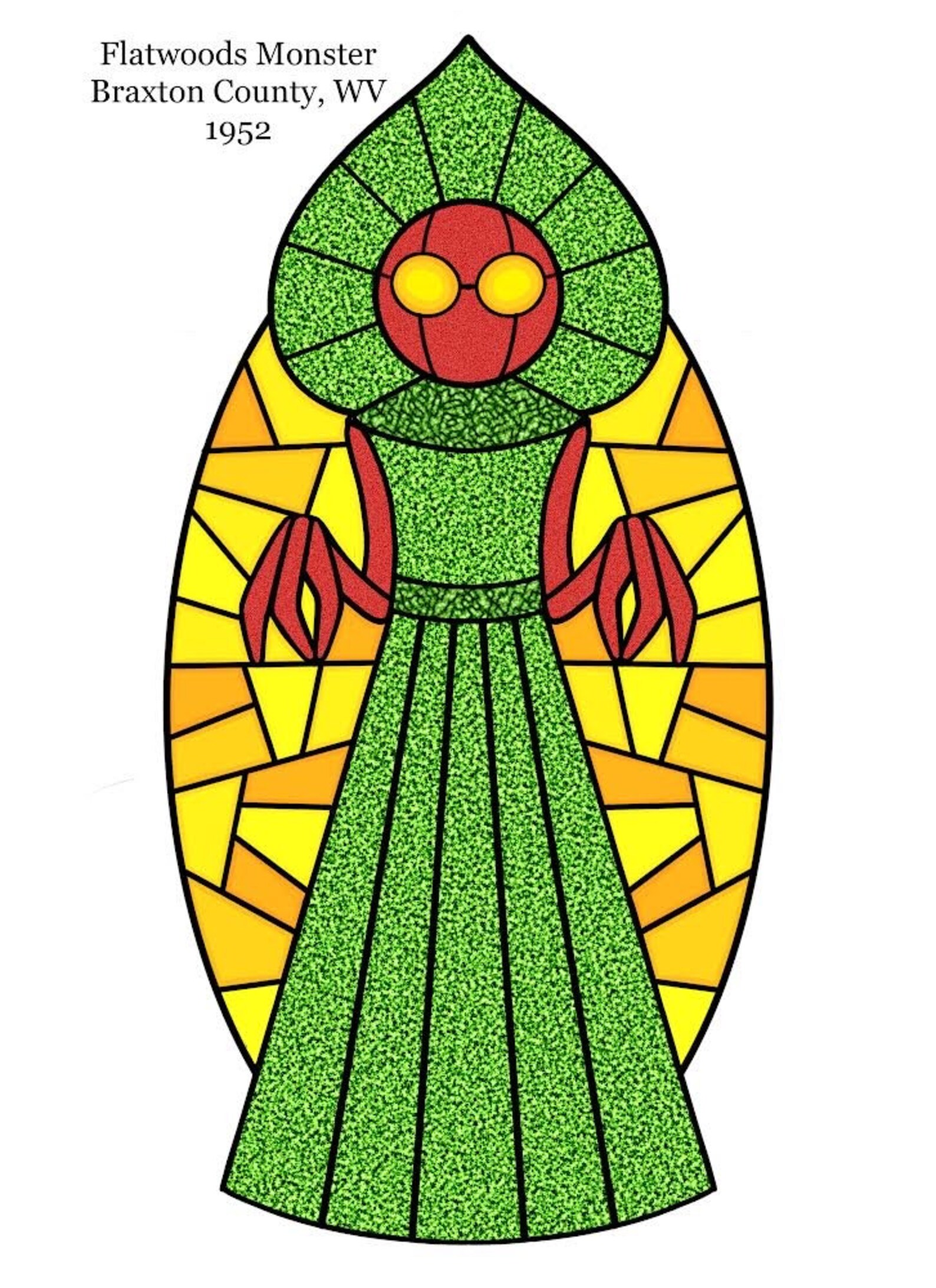 Cryptid Stained Glass Patterns: WV Monsters - Set of 3 (PDF Pattern) - Etsy