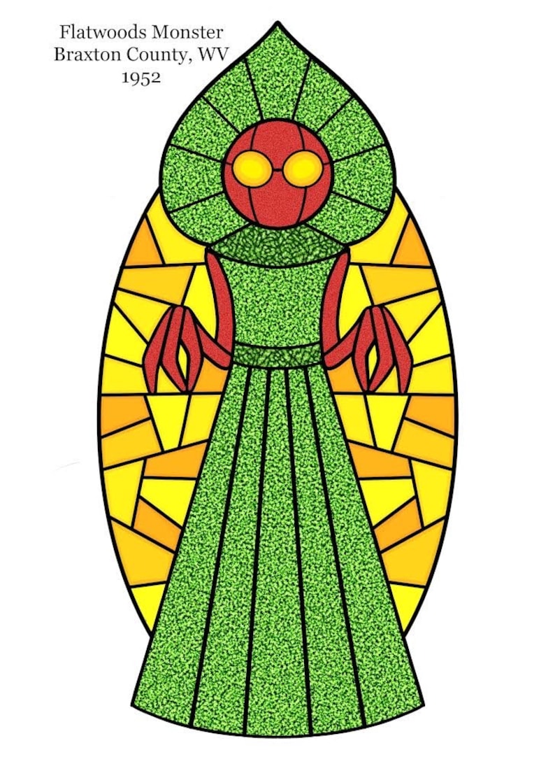 Cryptid Stained Glass Patterns: WV Monsters - Set of 3 (PDF Pattern) - Etsy