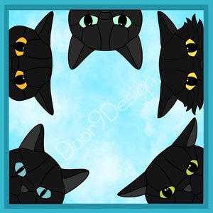 Peeking Cat Stained Glass Pattern - Etsy