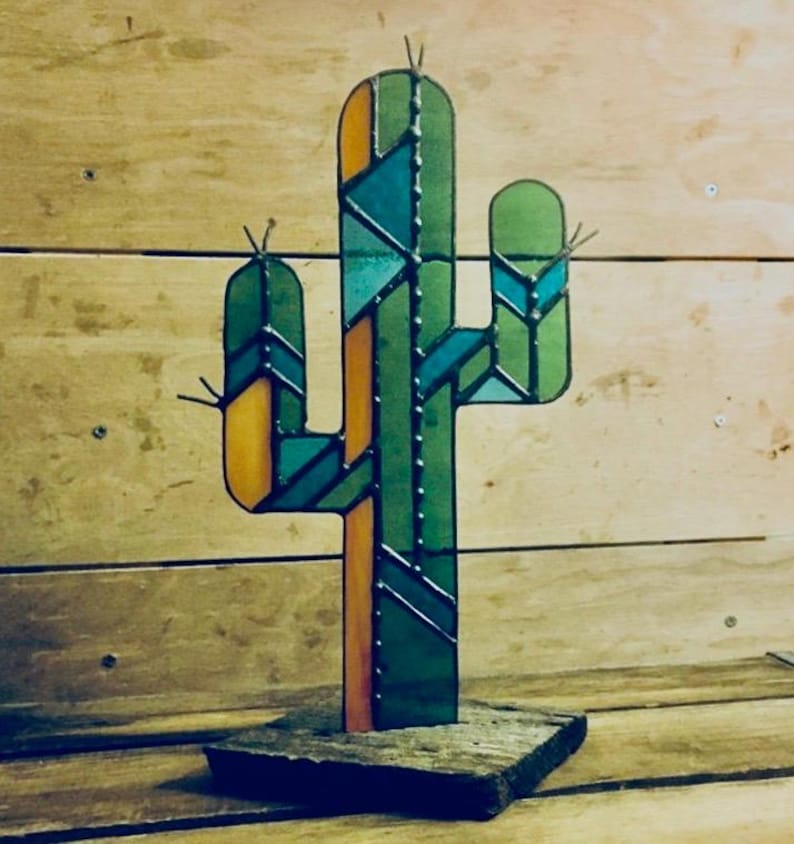 Saguaro Cactus Stained Glass Patterns Southwest & Polygonal Catus (PDF ...