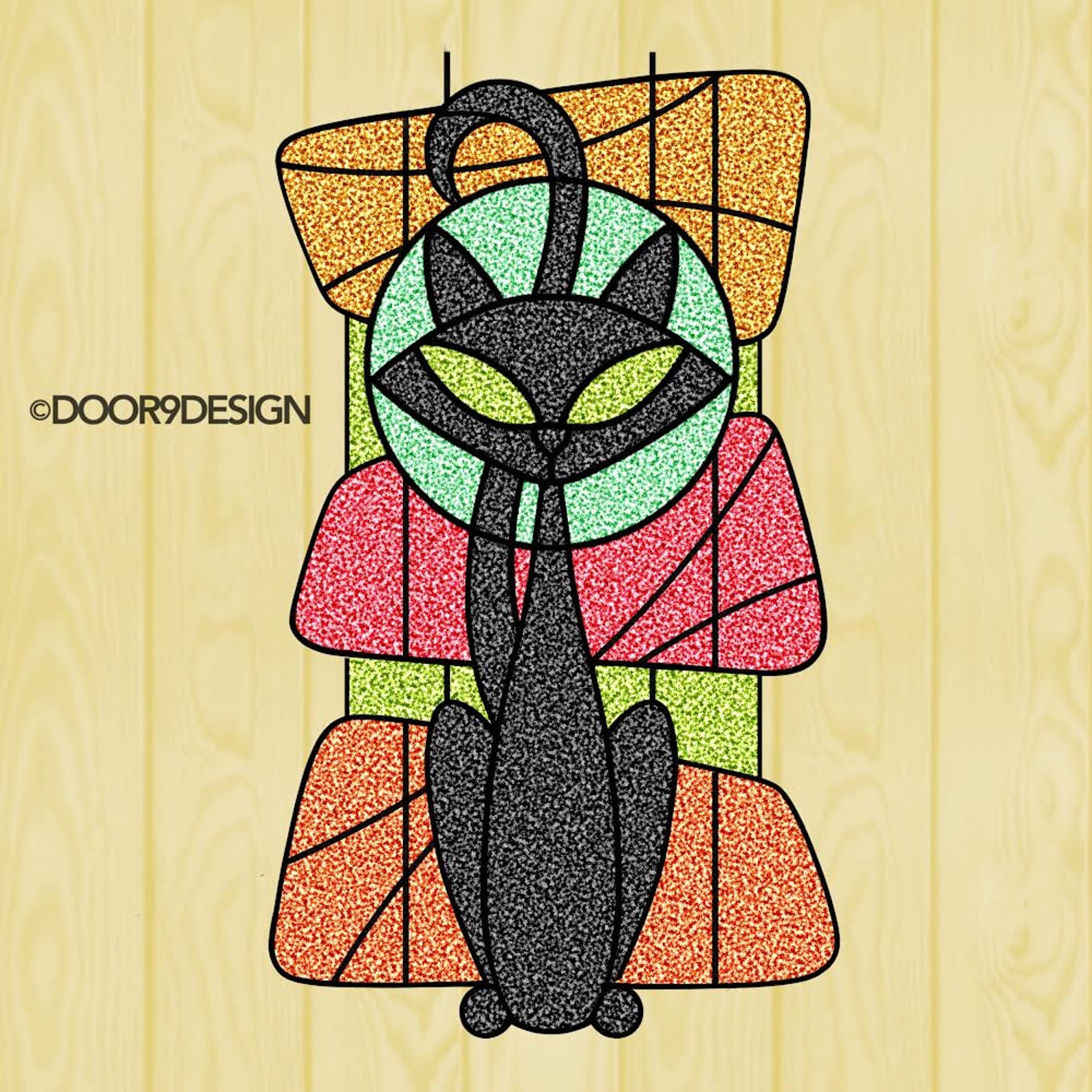 Atomic Cat Stained Glass Patterns: MCM Style (4 Patterns) (PDF) - Etsy