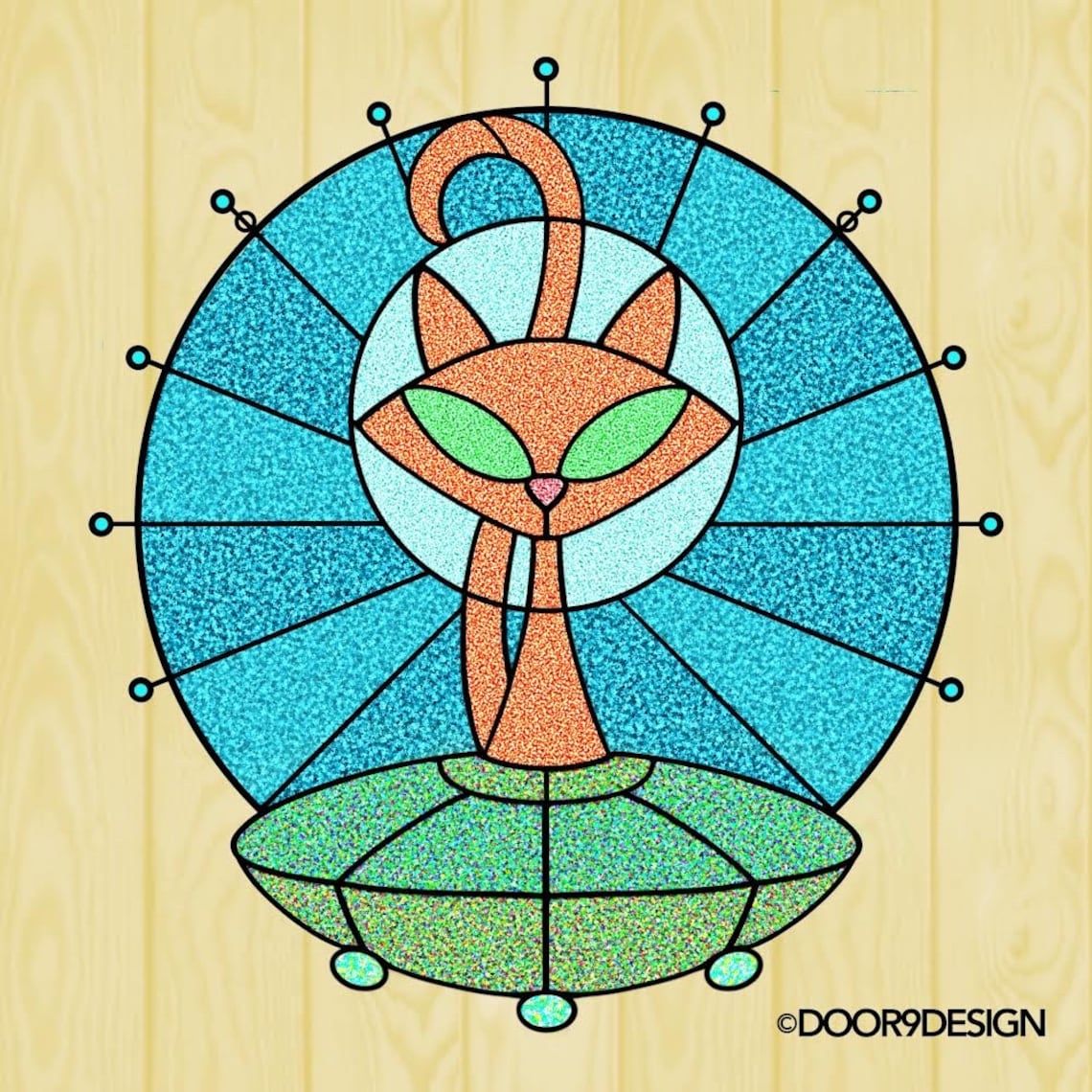 Atomic Cat Stained Glass Patterns: MCM Style (4 Patterns) (PDF) - Etsy
