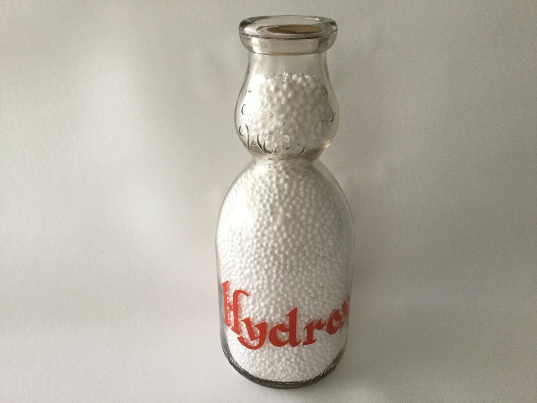 HYDROX Cream Top Milk Bottle 1 Qt Red Pyro It Whips Farrell Dairy ...