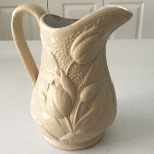 Antique Stoneware Porcelain TULIP JUG Pitcher Relief Molded - Etsy