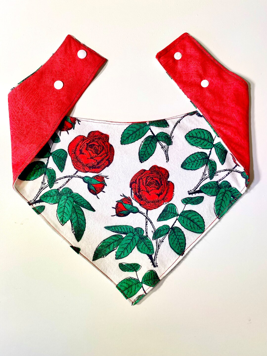 Classic Roses Dog Cat Cotton Bandana With Plastic Snaps - Etsy