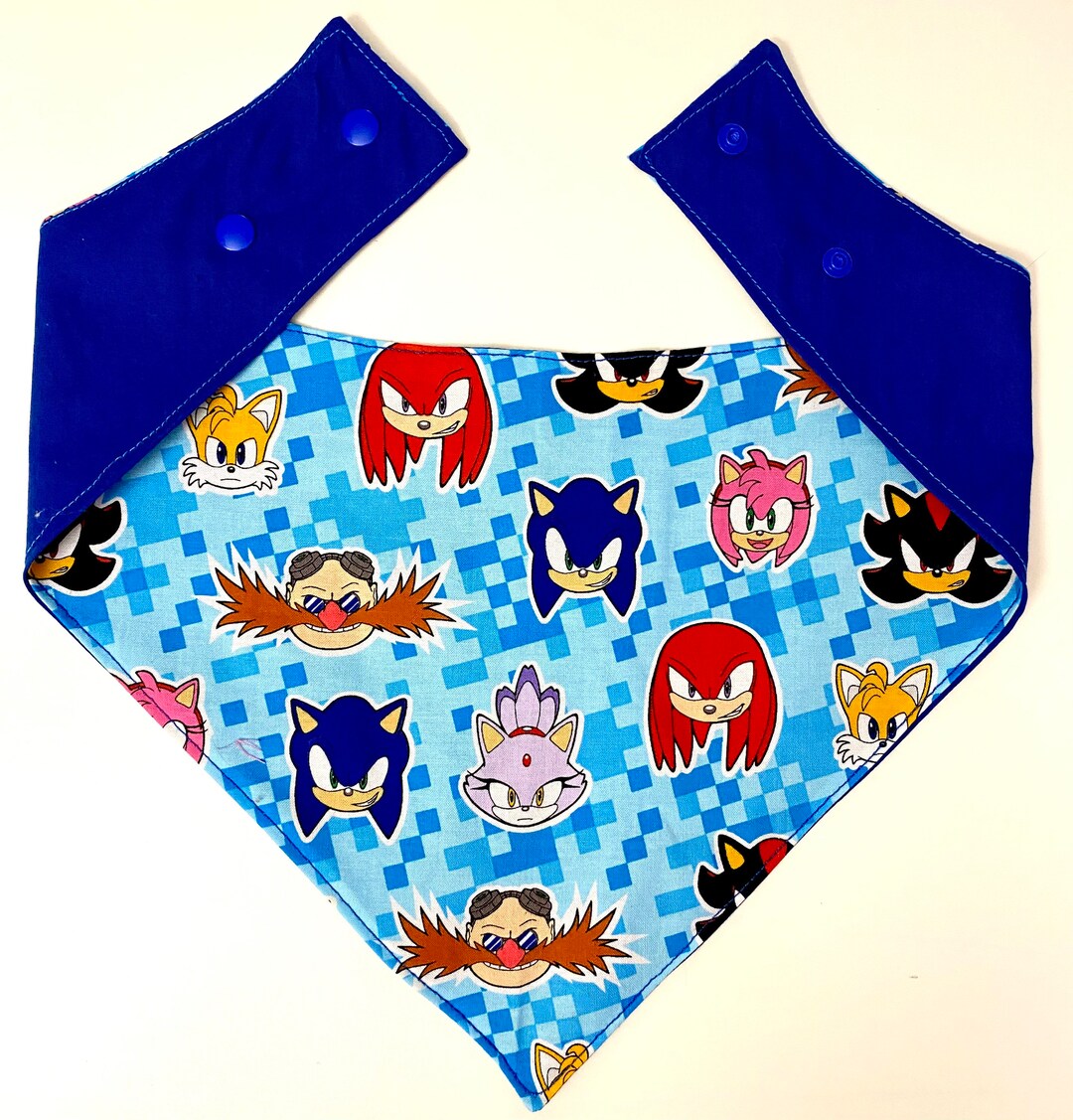 Sonic the Hedgehog Sega Dog Cat Cotton Bandana With Plastic Snaps - Etsy