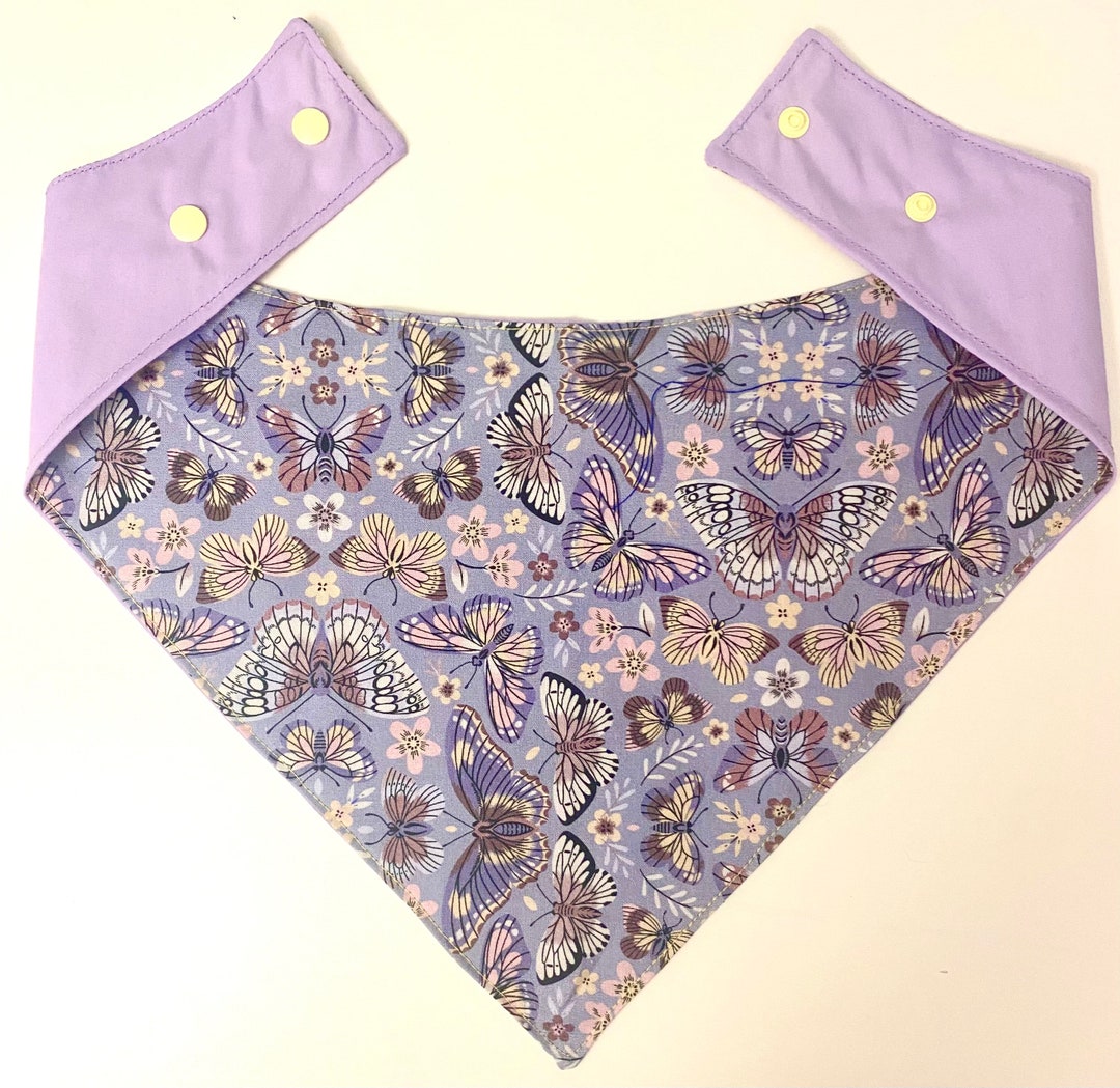 Butterfly Dog Cat Cotton Bandana With Plastic Snaps - Etsy