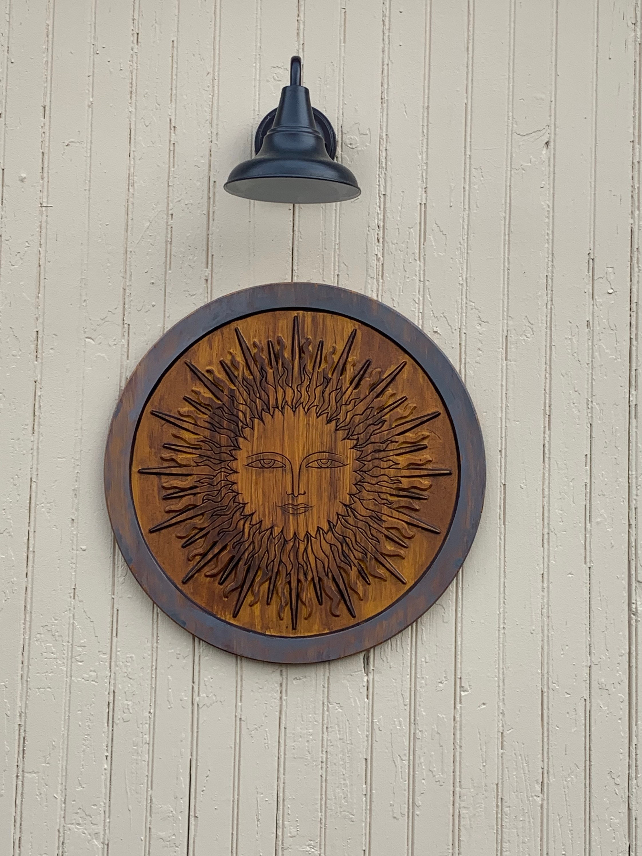 24 BOHO Sun Face Indoor Outdoor Carved Wall Plaque Bohemian - Etsy