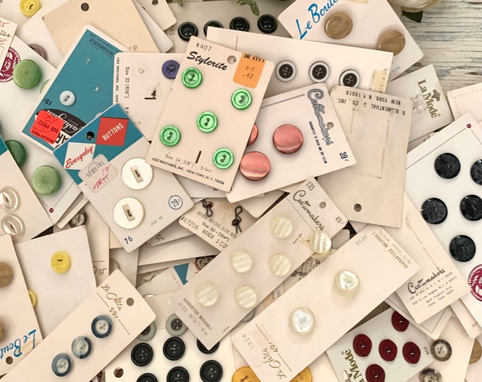 Vintage Button Cards With Buttons Set of 10 - Etsy