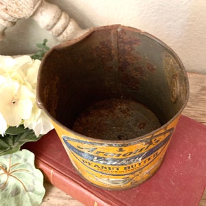 Vintage Metal Can Armours Veribest Peanut Butter Container Rusty Chippy ...
