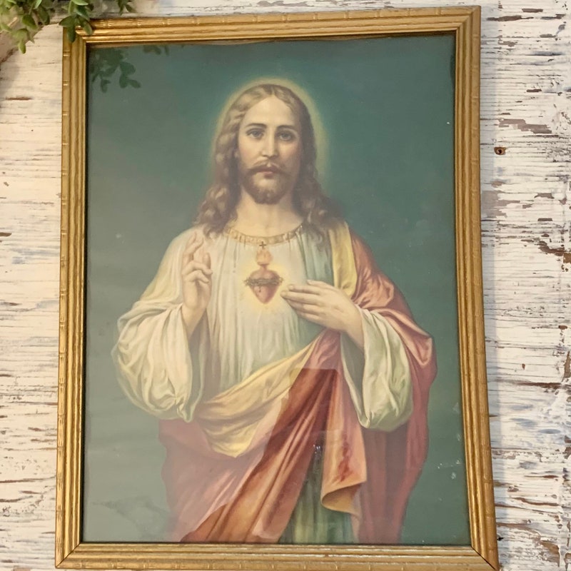 Antique Jesus Picture - Etsy