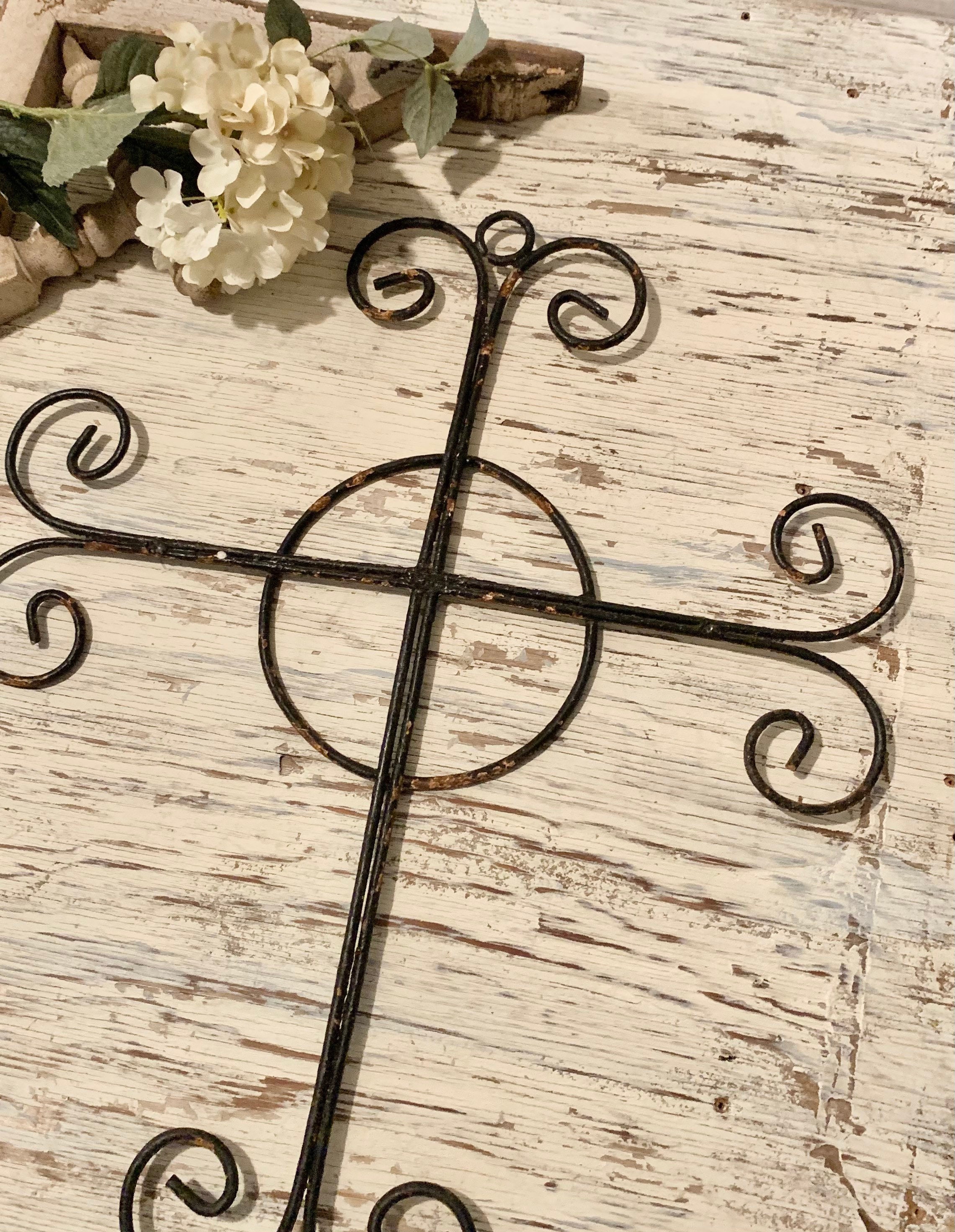 Large Chippy Rusty Metal Cross Full Charm and Character Home | Etsy