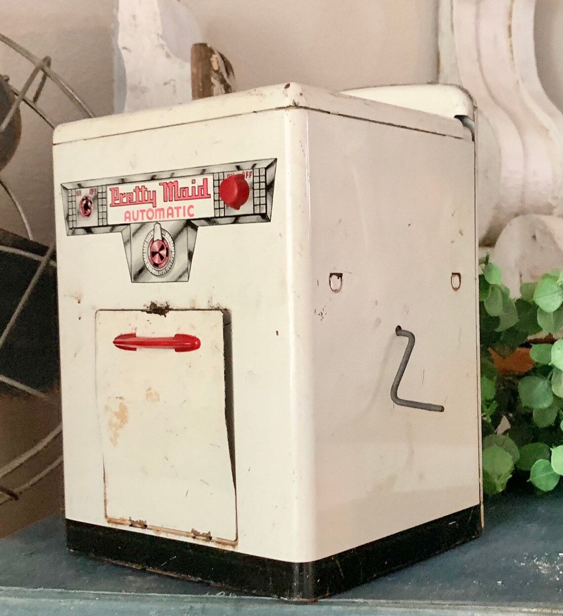 Vintage Metal Toy Pretty Maid Washing Machine Chippy White | Etsy