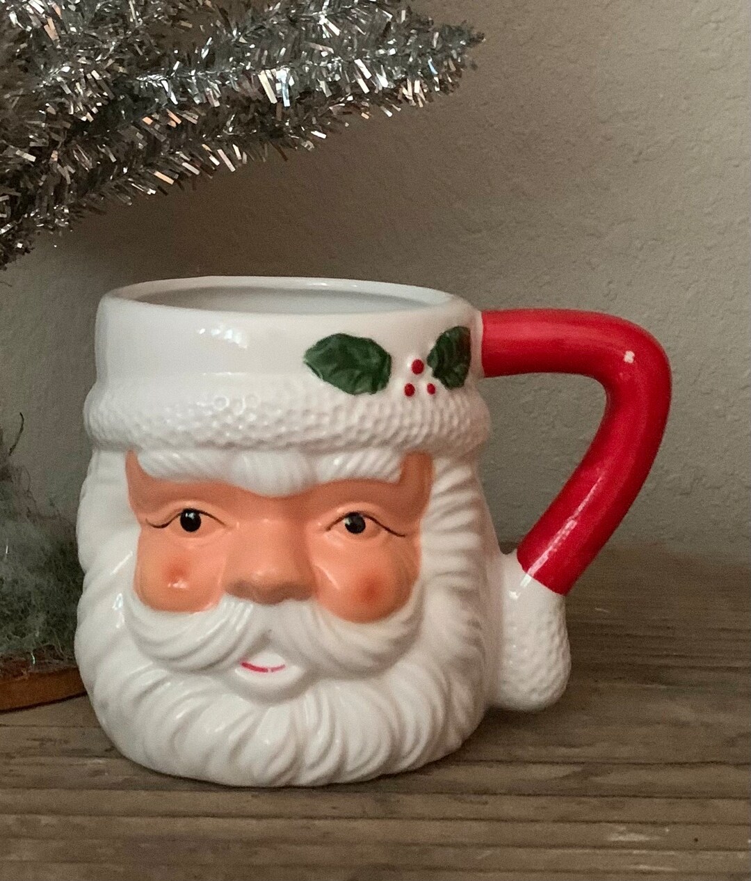 Santa Mug Vintage Christmas Decor Santa Face Mug Cottagecore American ...