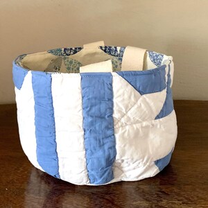 Vintage Quilt Basket Easter Basket Easter Egg Pail Easter Bucket Spring ...