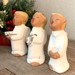 Vintage Christmas Vintage Porcelain Choir Angels Set of 3 Taiwan Boy ...