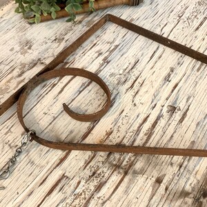 Vintage Wrought Iron Sign Holder Old Rusty Metal Hanging Sign Holder ...