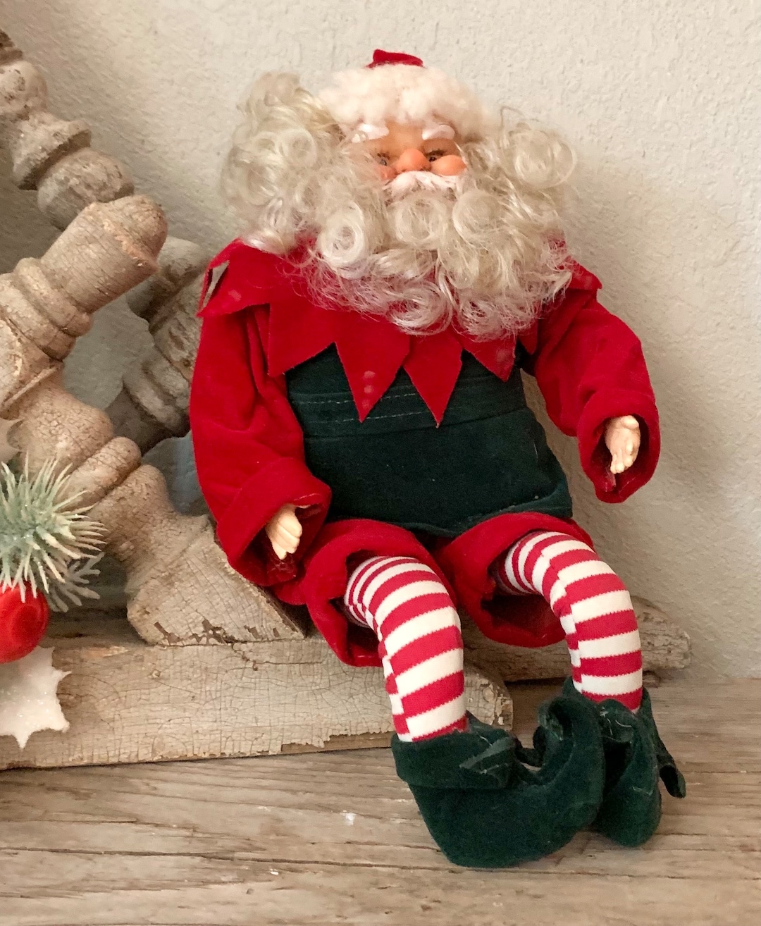 Vintage Christmas Vintage Santa Bendable Poseable Pixie Santa Taiwan ...
