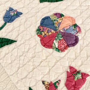 Vintage Quilt Piece 90’s Appliquéd Quilt Hand Stitched Arch Quilts ...