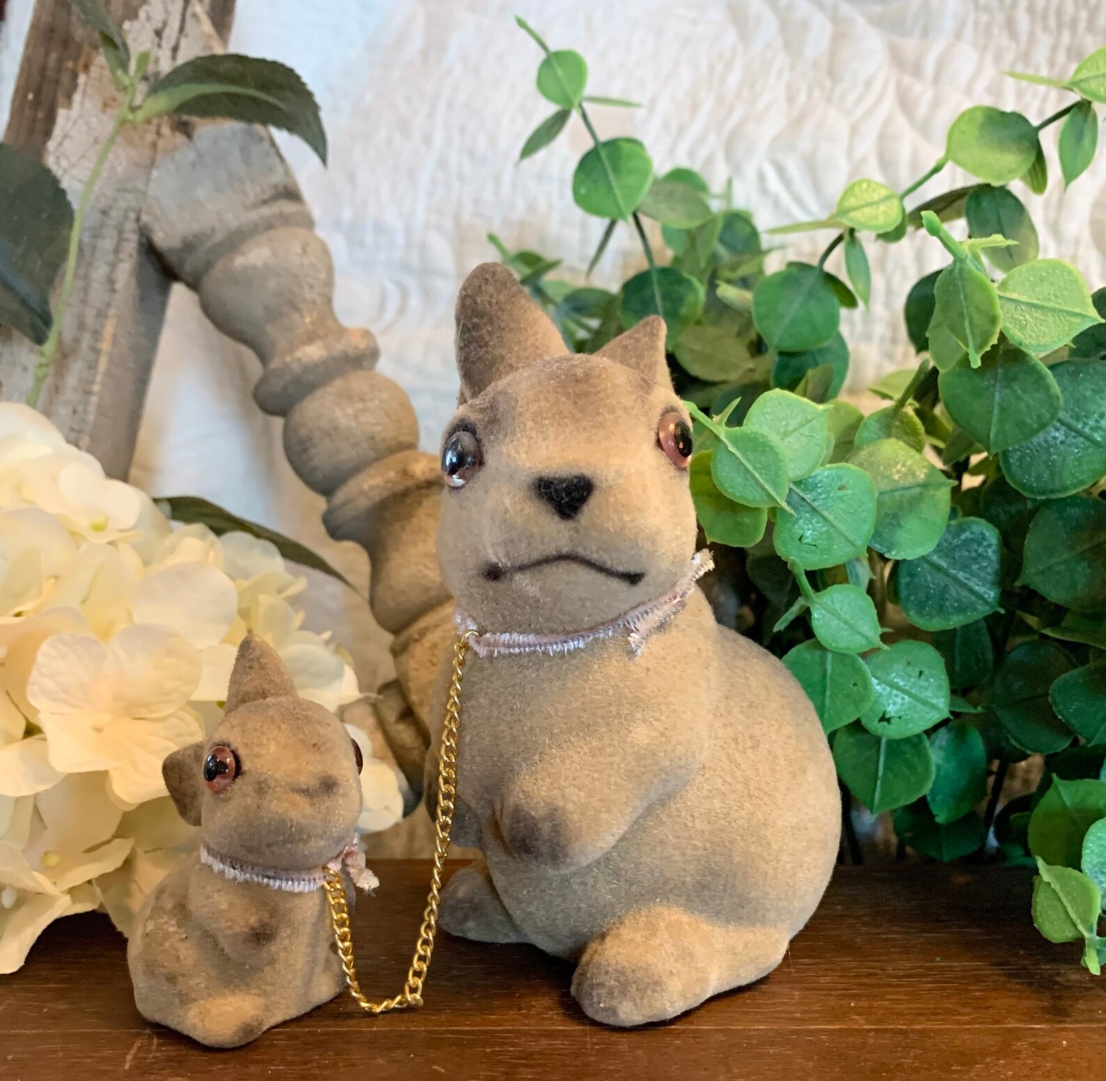 Vintage Easter Rabbits Bunny Vintage Flocked Bunnies Spring | Etsy