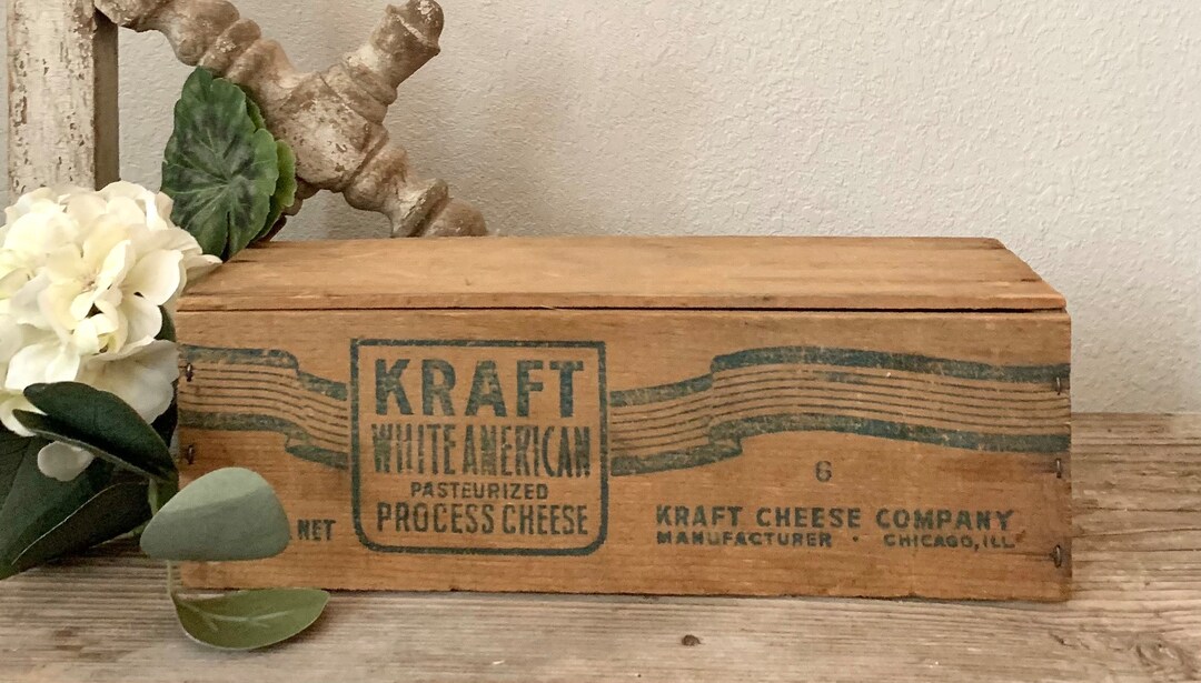 Vintage Wooden Kraft Cheese Box - Etsy