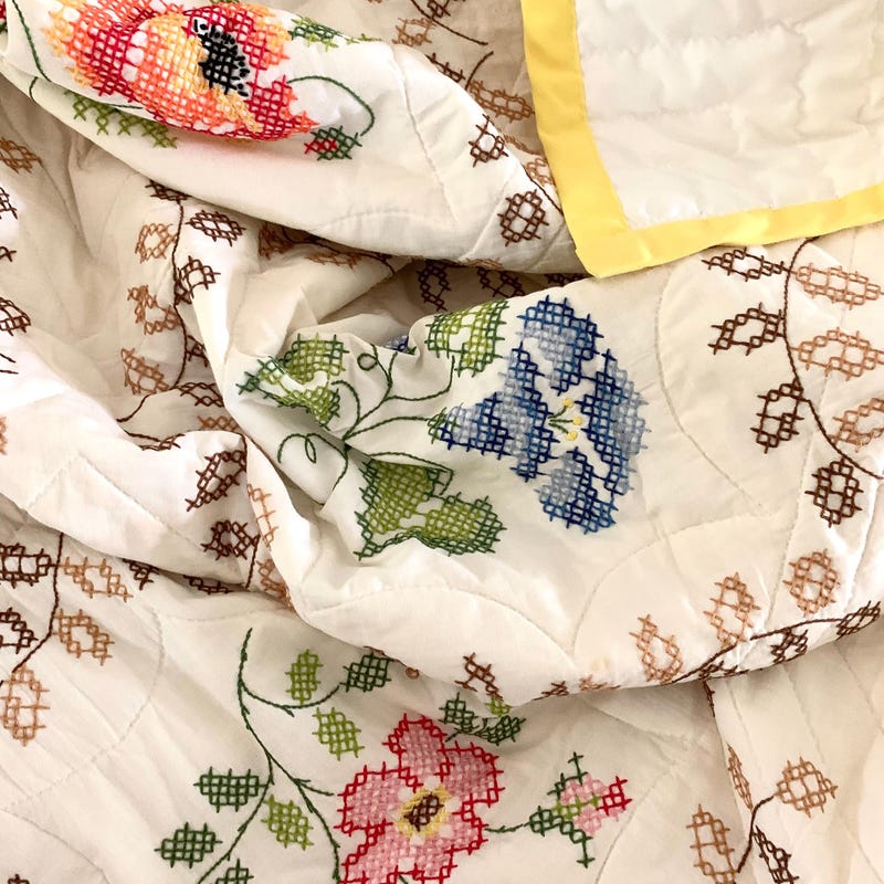 Embroidered Quilt - Etsy