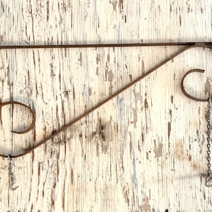 Vintage Wrought Iron Sign Holder Old Rusty Metal Hanging Sign Holder ...