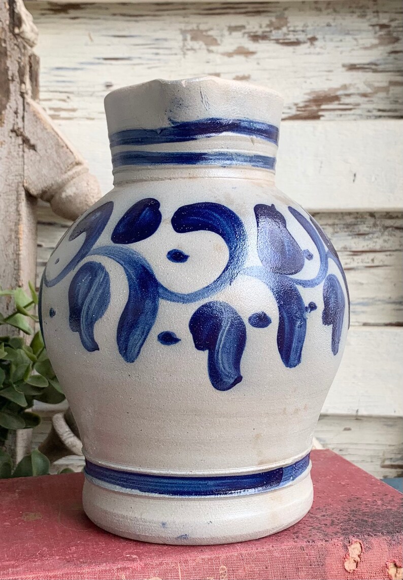 Vintage Stoneware Pottery Pitcher Salt Glazed Stoneware - Etsy