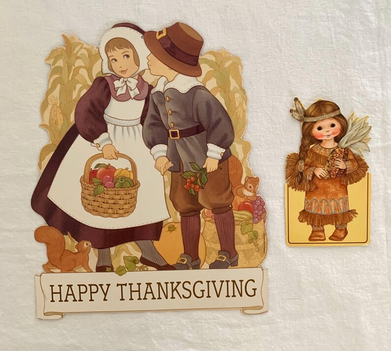 Vintage Thanksgiving Decorations Set of 2 Vintage ‘happy Thanksgiving ...