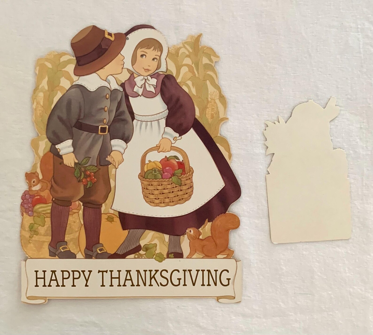 Vintage Thanksgiving Decorations Set of 2 Vintage ‘happy Thanksgiving ...