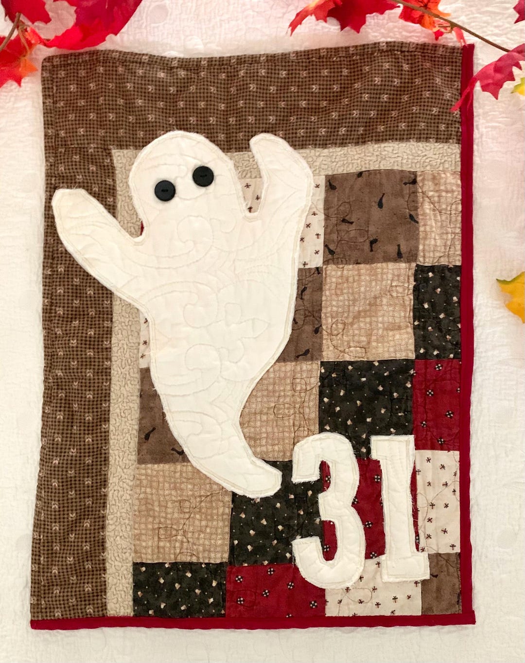 Small Primitive Style Vintage Patchwork Quilt Halloween Wall Quilt ...