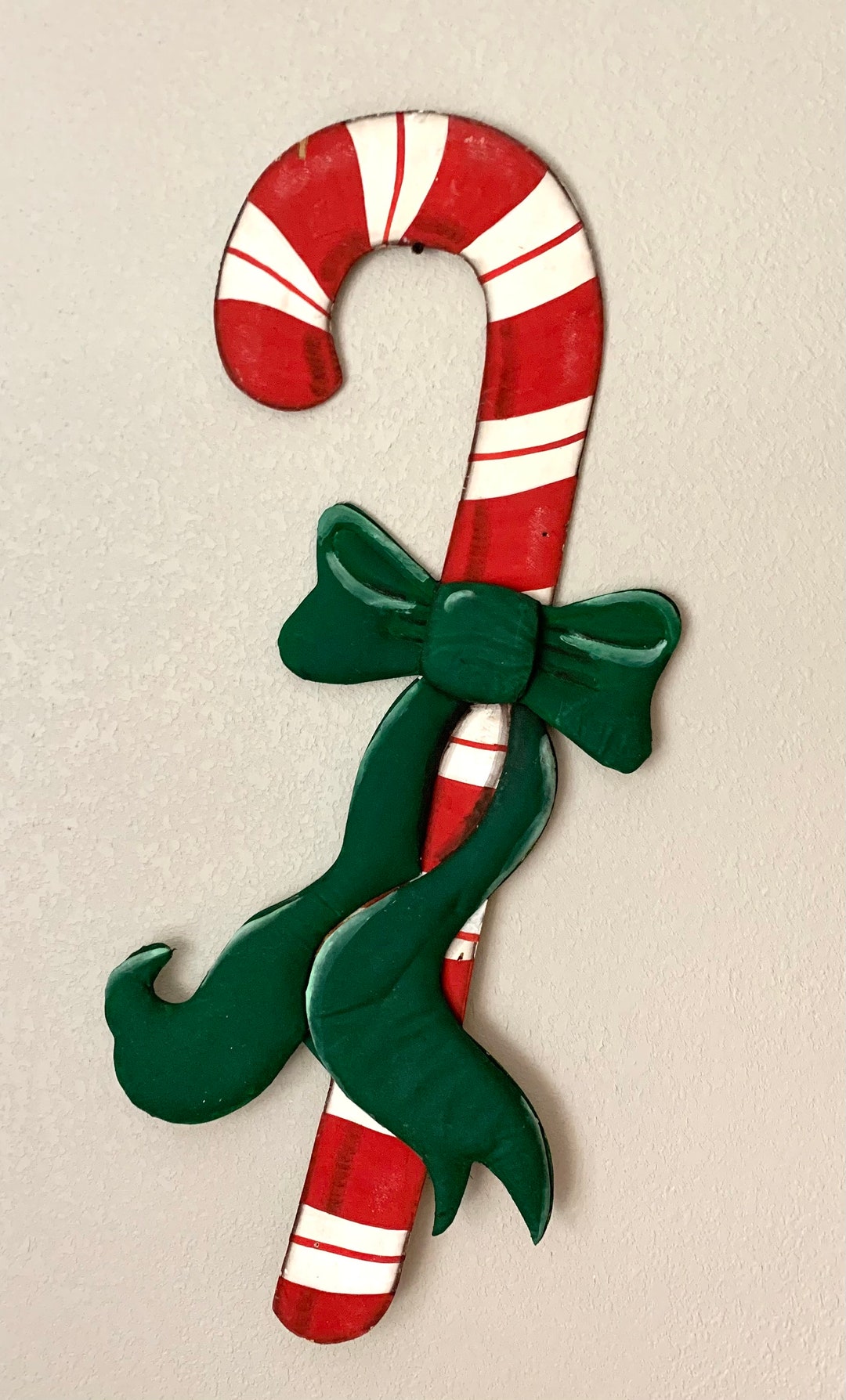 Vintage Christmas Old Vintage Wooden Hand Painted Candy Canes Large ...