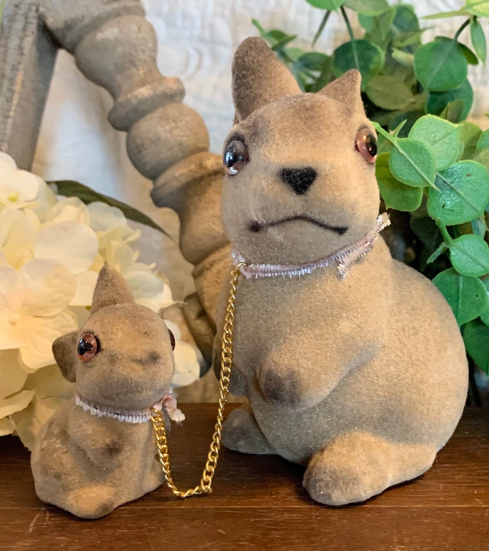 Vintage Easter Rabbits Bunny Vintage Flocked Bunnies Spring | Etsy