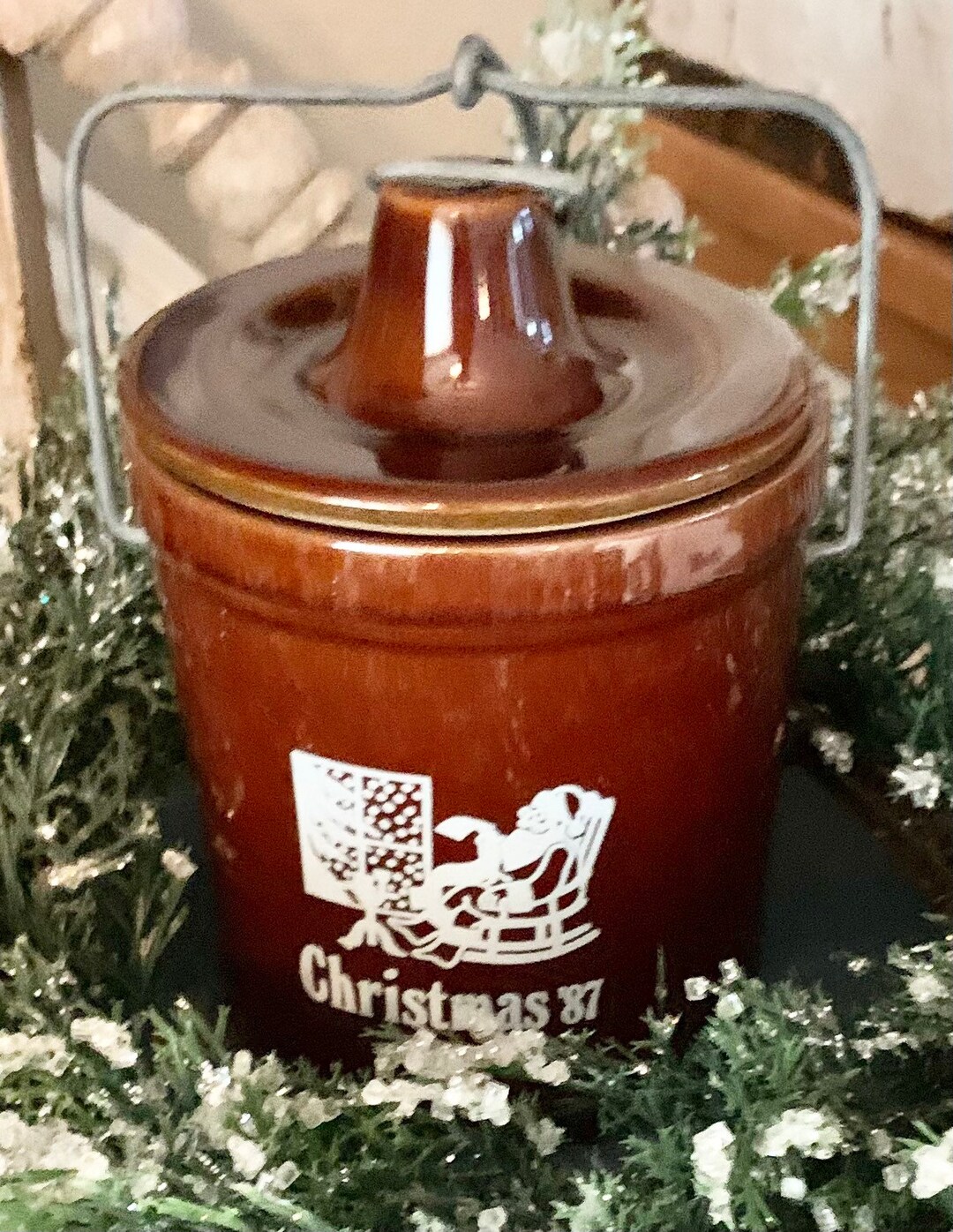 Vintage Cheese Crock Kitchen Storage Decor Rustic Primitive Cottagecore ...