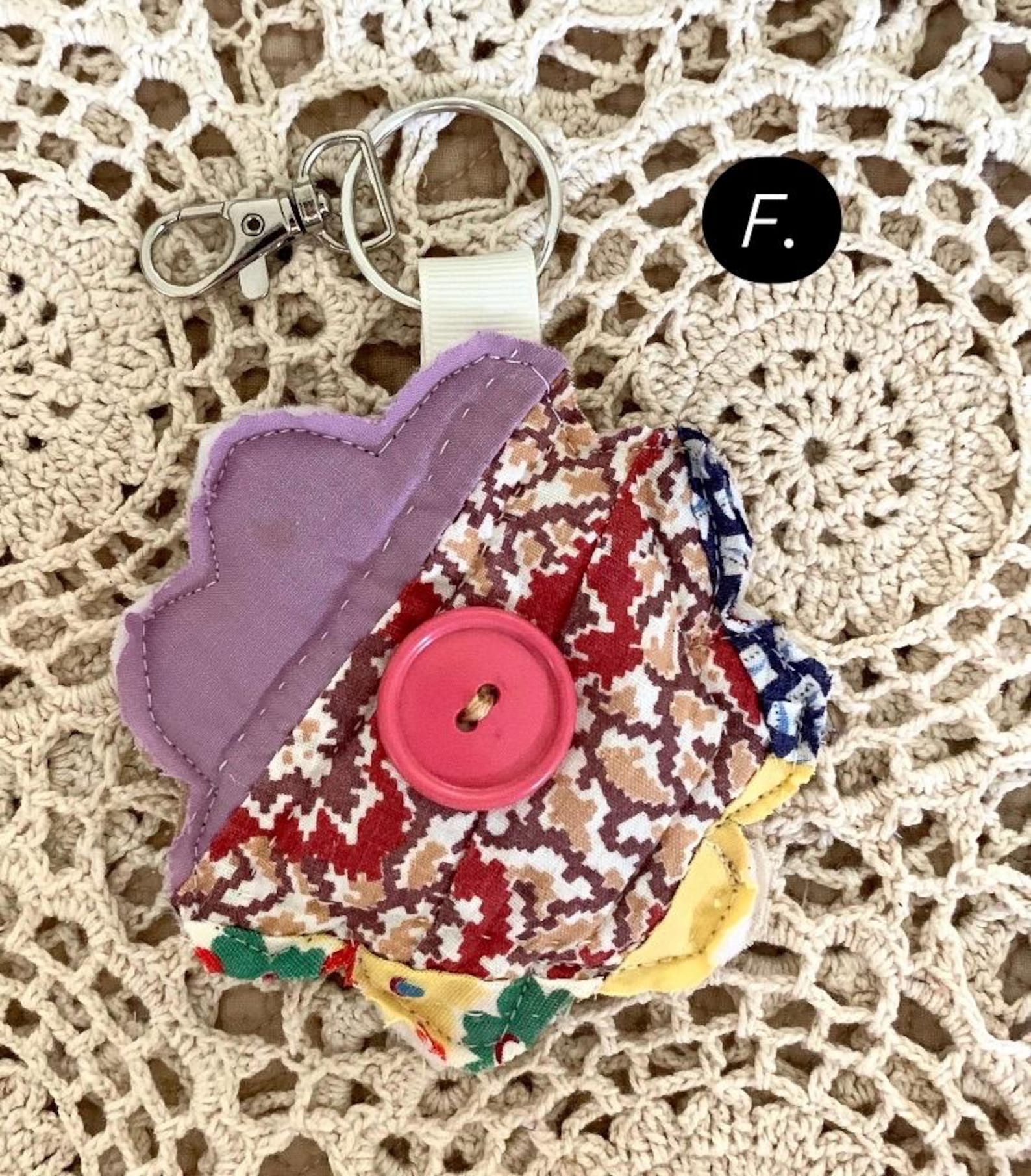 1 Vintage Quilt Flower Power Keychain/key Fob Christmas Stocking ...
