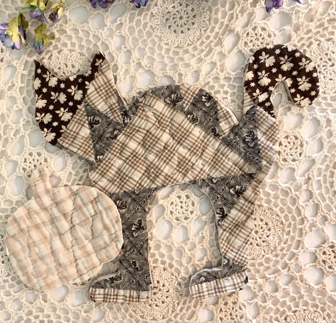 Primitive Style Vintage Patchwork Quilt Pumpkin Halloween Jack ‘O ...