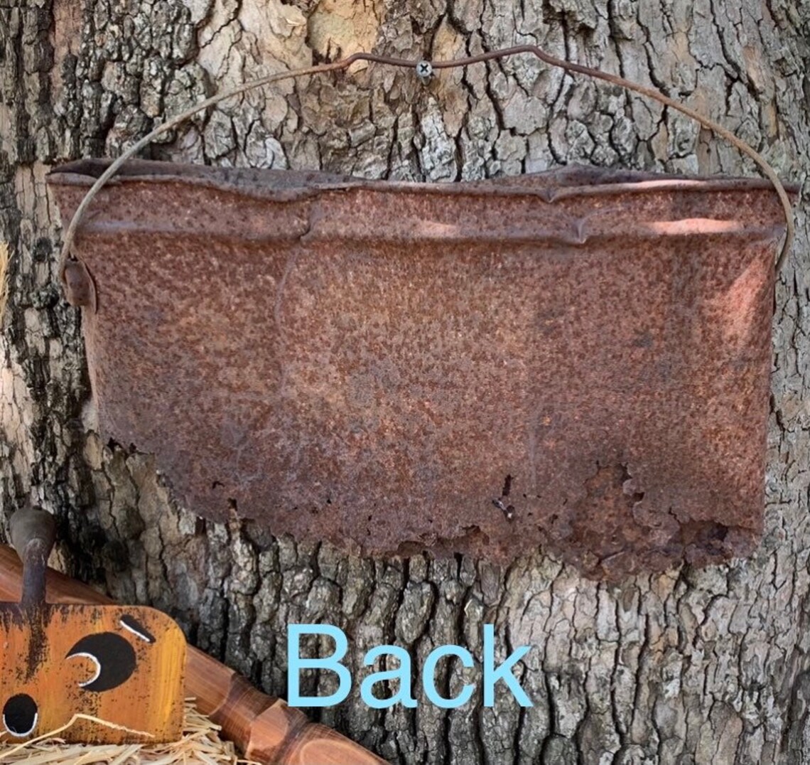 Salvaged Rusty Can Rustic Primitive Trick or Treat Jack O - Etsy