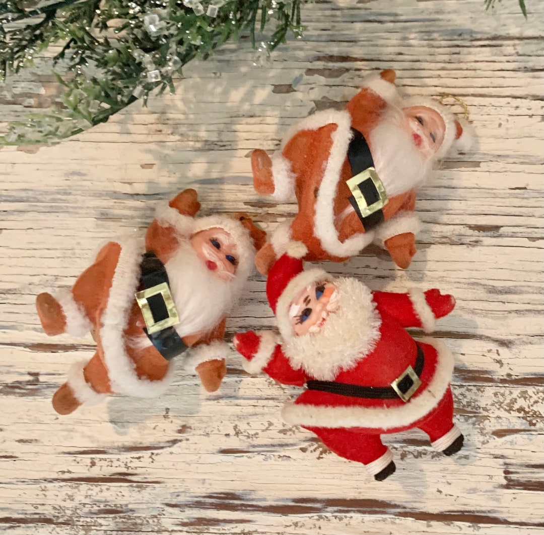 Vintage Santa Pick Set of 3 Vintage Christmas DIY Diorama Santa’s Picks ...