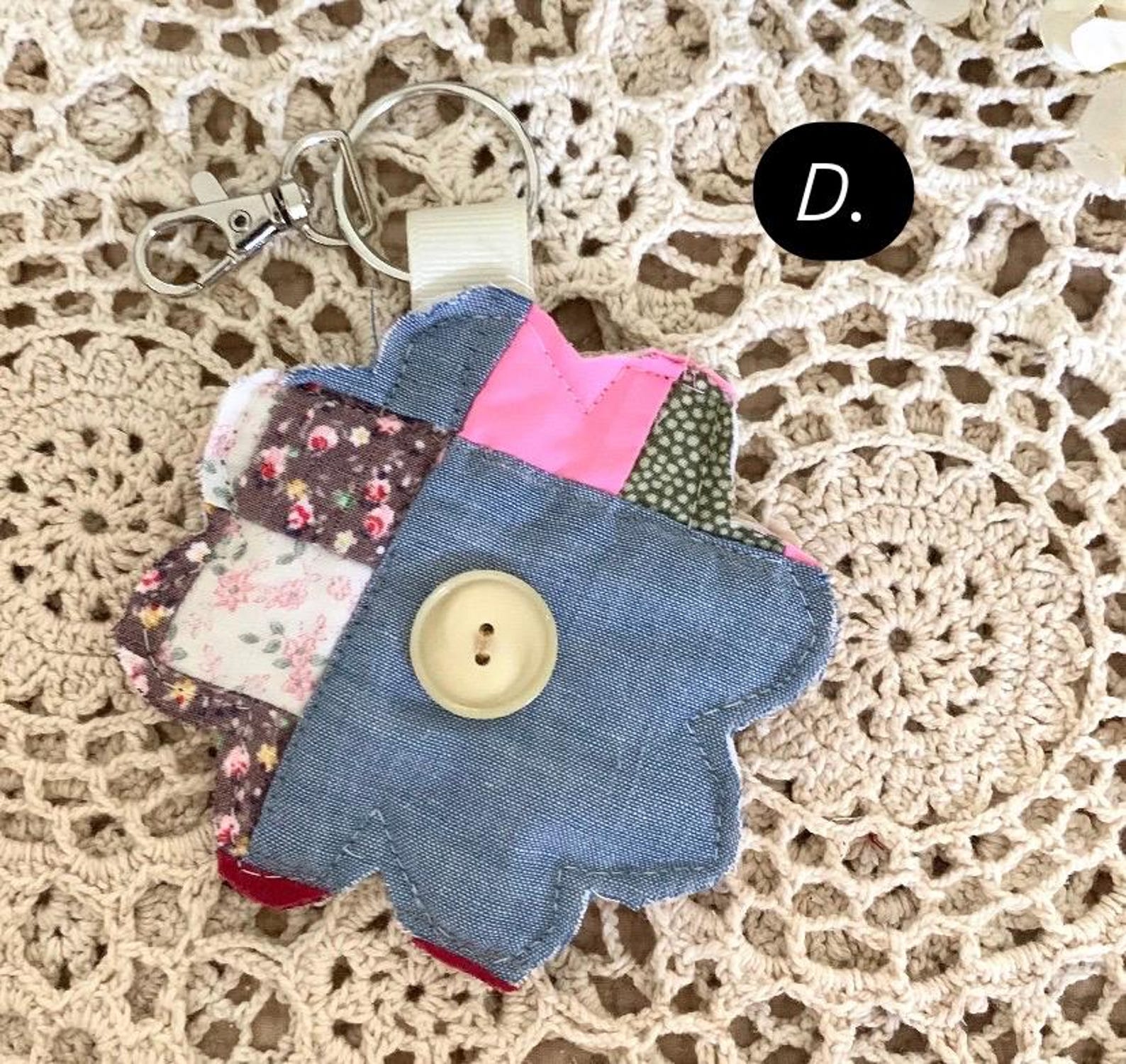1 Vintage Quilt Flower Power Keychain/key Fob Christmas Stocking ...