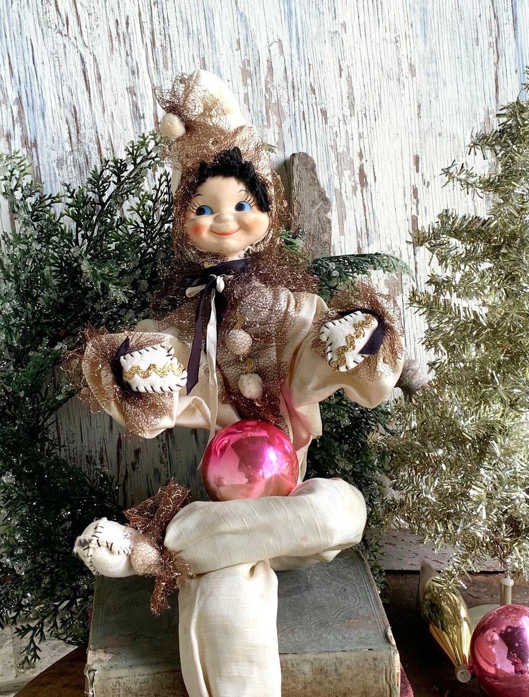Vintage Elf Large Vintage Christmas Pixie Elf Farmhouse Country Living ...