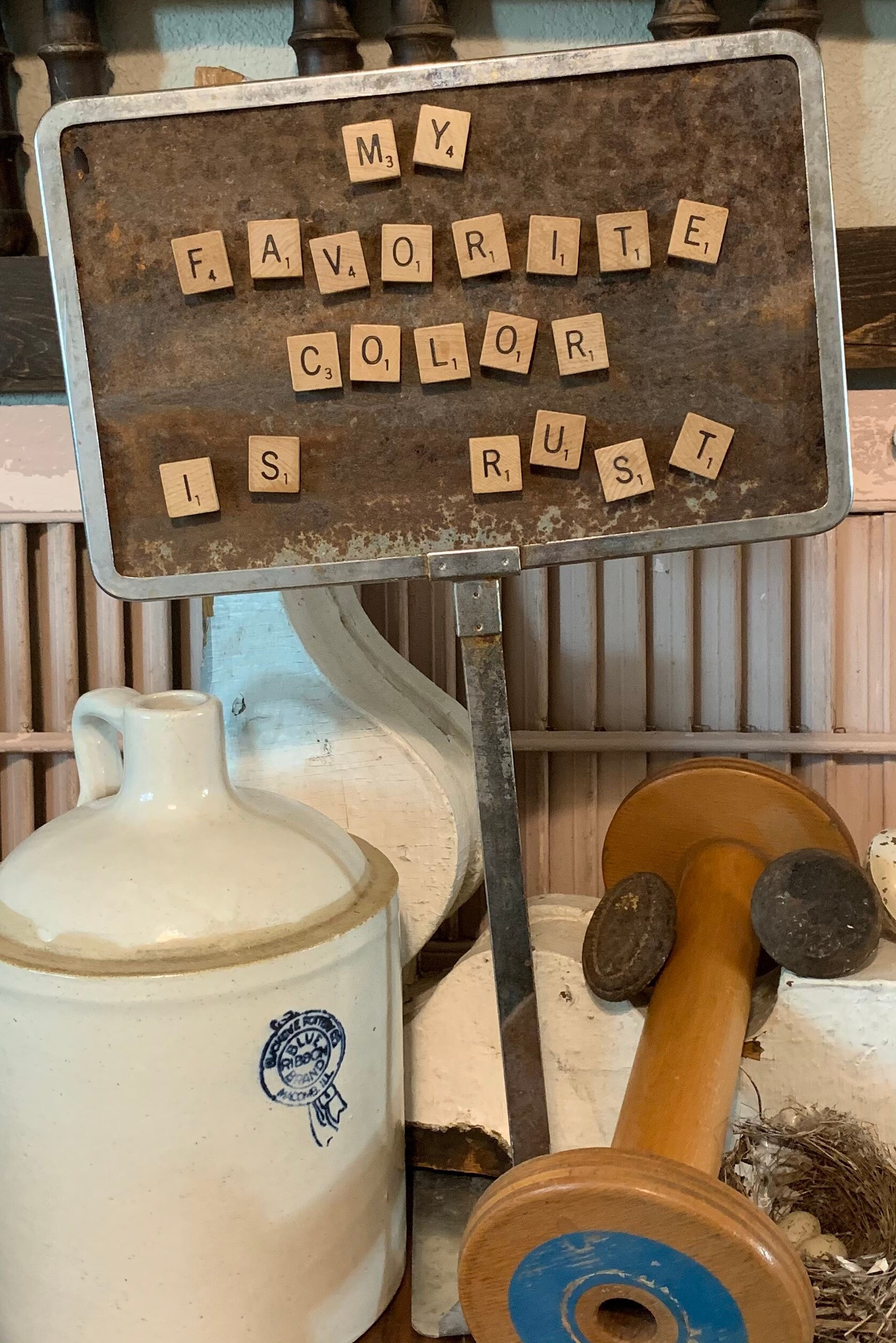 Message Board Repurposed Upcycled Retail Sign Holder Rusty Tin - Etsy