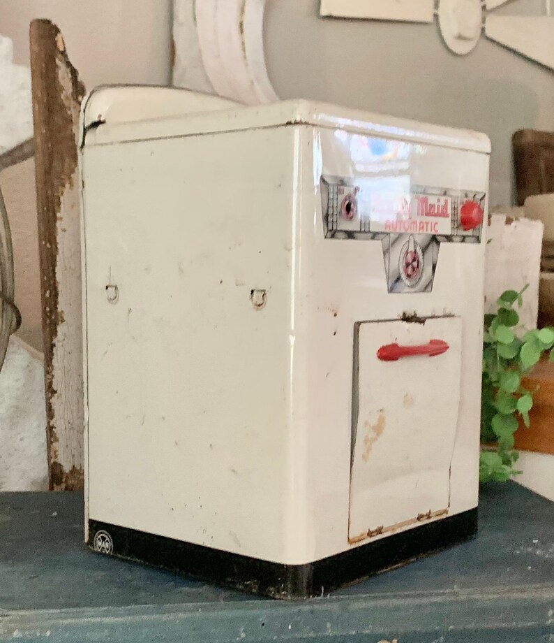 Vintage Metal Toy Pretty Maid Washing Machine Chippy White | Etsy