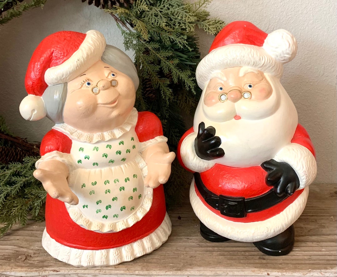 Vintage Christmas Vintage Santa and Mrs. Clause Vintage 80s Ceramic ...