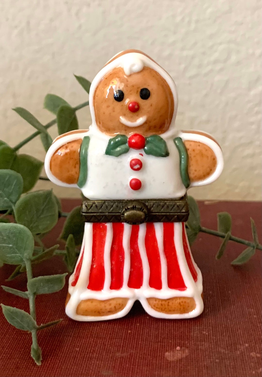 Vintage PHB Hinged Gingerbread Porcelain Box/container PHB Gingerbread ...