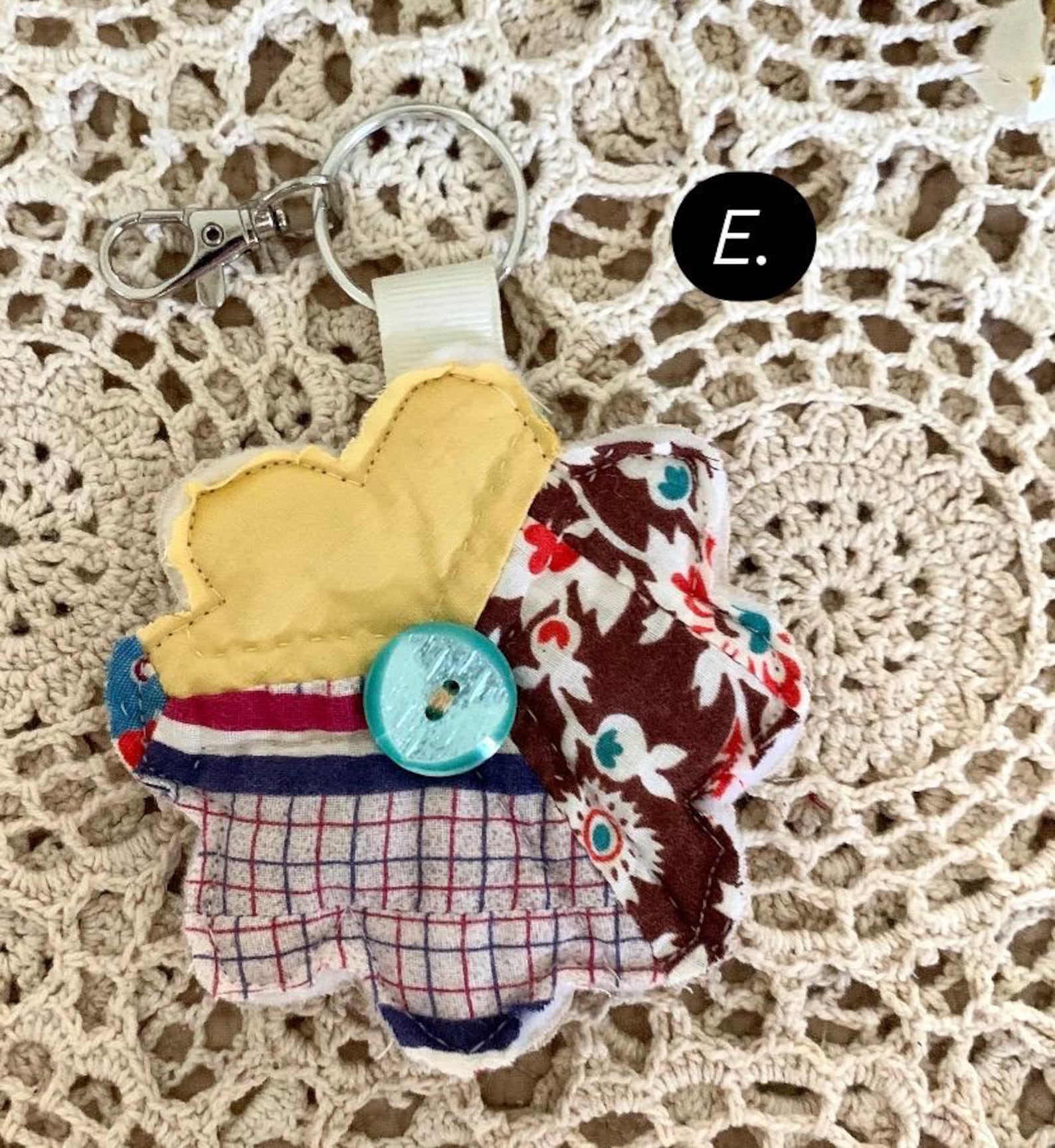 1 Vintage Quilt Flower Power Keychain/key Fob Christmas Stocking ...
