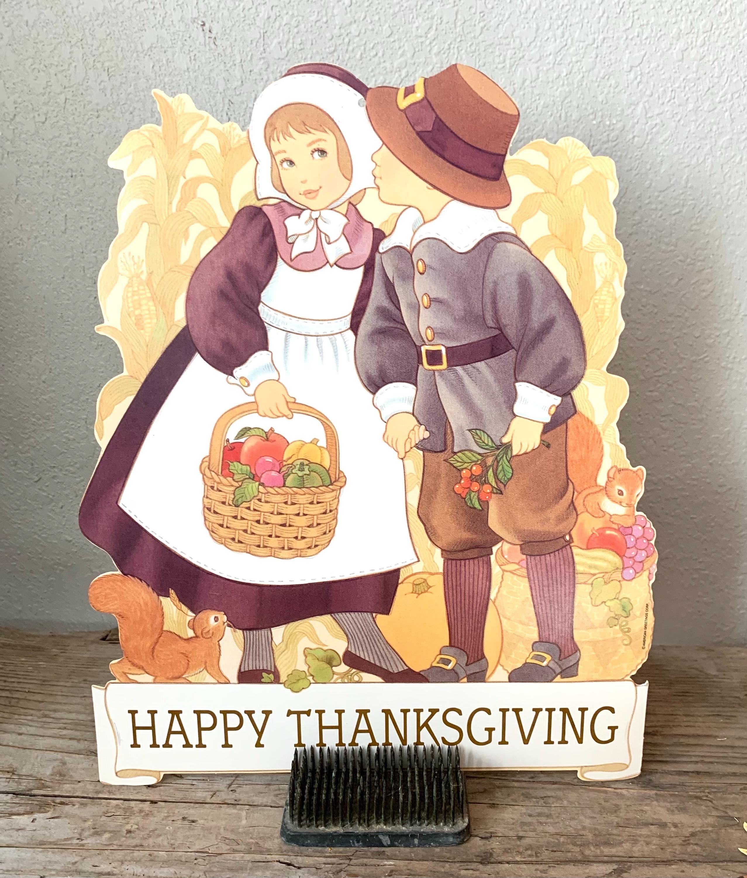 Vintage Thanksgiving Decorations Set of 2 Vintage ‘happy Thanksgiving ...