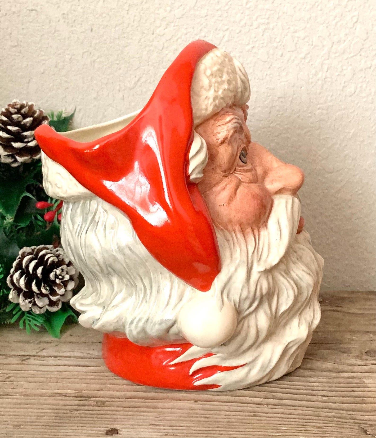 Vintage Christmas Vintage 1983 Royal Doulton 3-D Santa Claus Pitcher 7 ...