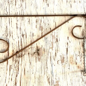 Vintage Wrought Iron Sign Holder Old Rusty Metal Hanging Sign Holder ...