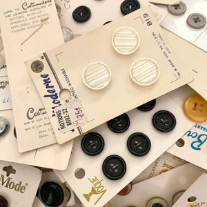 Vintage Button Cards With Buttons Set of 10 - Etsy